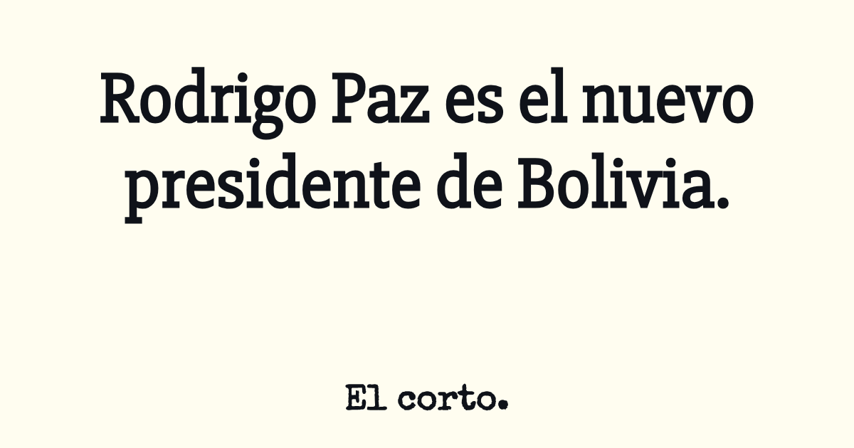 Rodrigo Paz es el nuevo presidente de Bolivia.